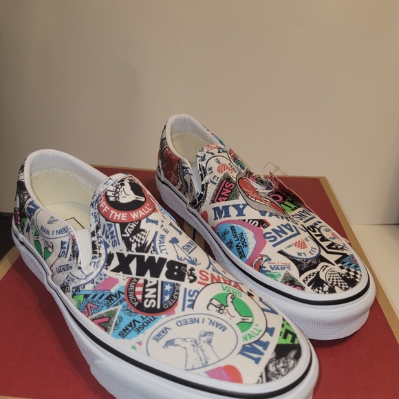 Vans | Shoes | Vans Slipon Mashup Stickers Skate Shoes | Poshmark
